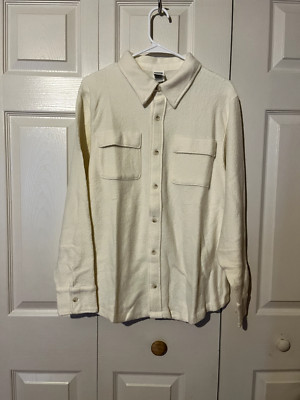 Victoria's Secret PINK Solid White Reverse Fleece Shacket ~ SMALL ~ NWT ...