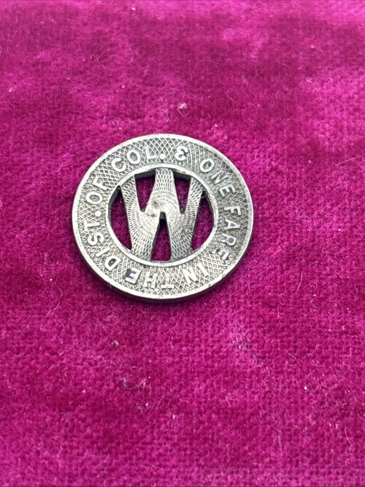 Antique Washington DC District of Columbia Transit Capital Bus Fare ...