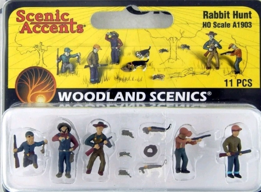 Woodland Scenics HO Rabbit Hunt WOOA1903 HO Figures | eBay