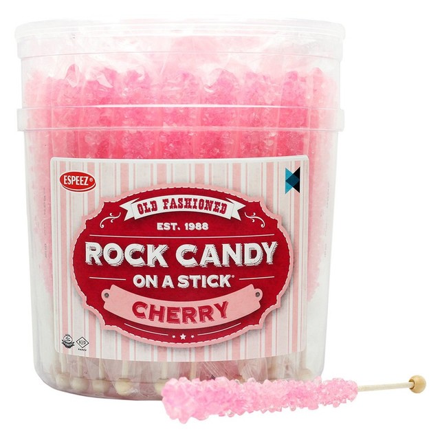 Rock Candy Suckers Lollipops 36 Individually Wrapped Pink Cherry Sugar ...