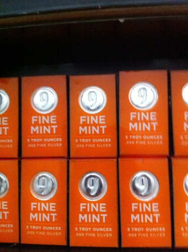 5 oz Cast-Poured Silver Bar - 9Fine Mint IN ORIGINAL PACKAGING. GREAT ...