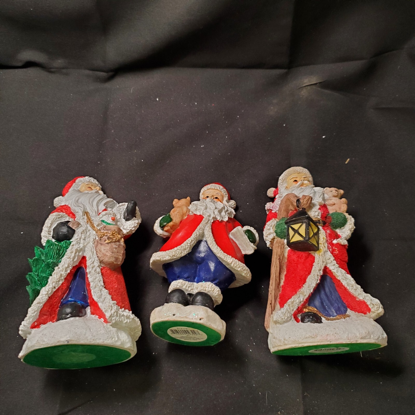 Set of 3 Greenbrier International SANTA Figurines Red & Blue | eBay
