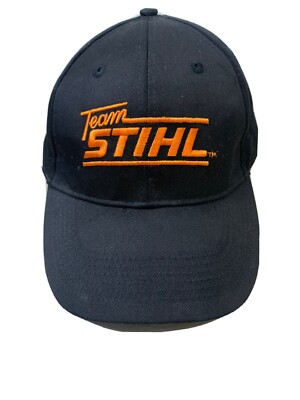 Stihl Cap Hat Black Orange Logo Team Embroidered Snap-Back Baseball Hat ...