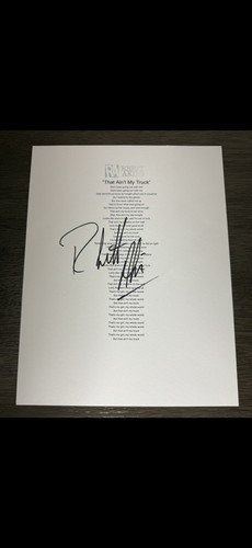 Rhett Atkins “That Ain’t My Truck” Country Singer Autographed Lyric ...