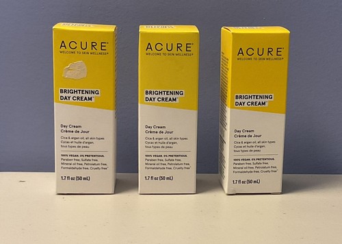 Acure Brightening Day Cream Lot of 3 Cica & Argan Oil All Skin Types 1. ...