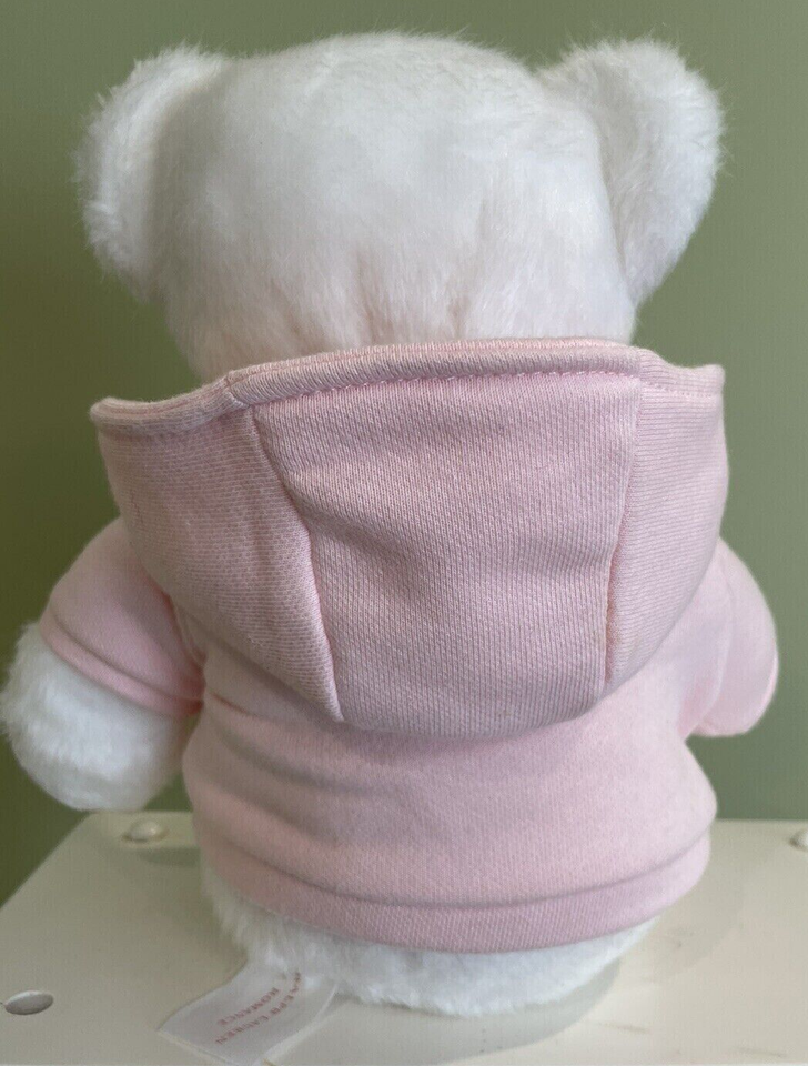 RL Bear Pink Hoodie Ralph Lauren White Romance Plush wearing with Logo ...