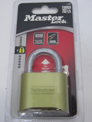 NIB Master Lock Padlock 175D 4 Digit Combination Re-Settable Combo Lock ...