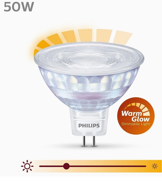 Philips LED MR16 Spot 7W (50W) Dimmable 36 Degree 2700k Warm White ...