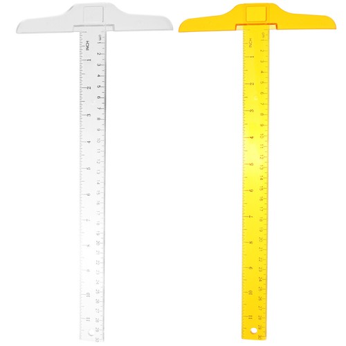 2 Pcs T Shape Rulers Double Scale Ruler Measuring Tool T-Square Ruler ...