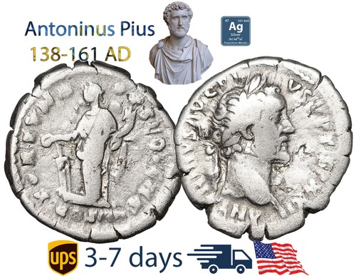 Ancient Roman Empire Coin Silver Denarius ANTONINUS PIUS 138-161 AD ...