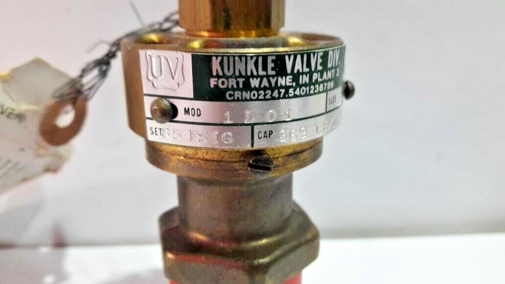 Kunkle 1D01 Brass Safety Relief Valve 85 Psig Cap 369LR/HH | eBay
