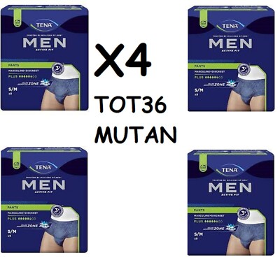 TENA MEN ACTIVE FIT 36 PEZZI MUTANDA ASSORBENTE UOMO TAGLIA S/M SUPER ...