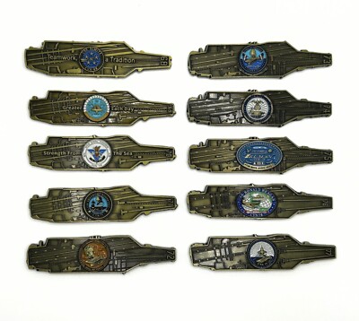 Nimitz Class Aircraft Carrier Challenge Coin Set - 10 U.S. Navy Coins ...