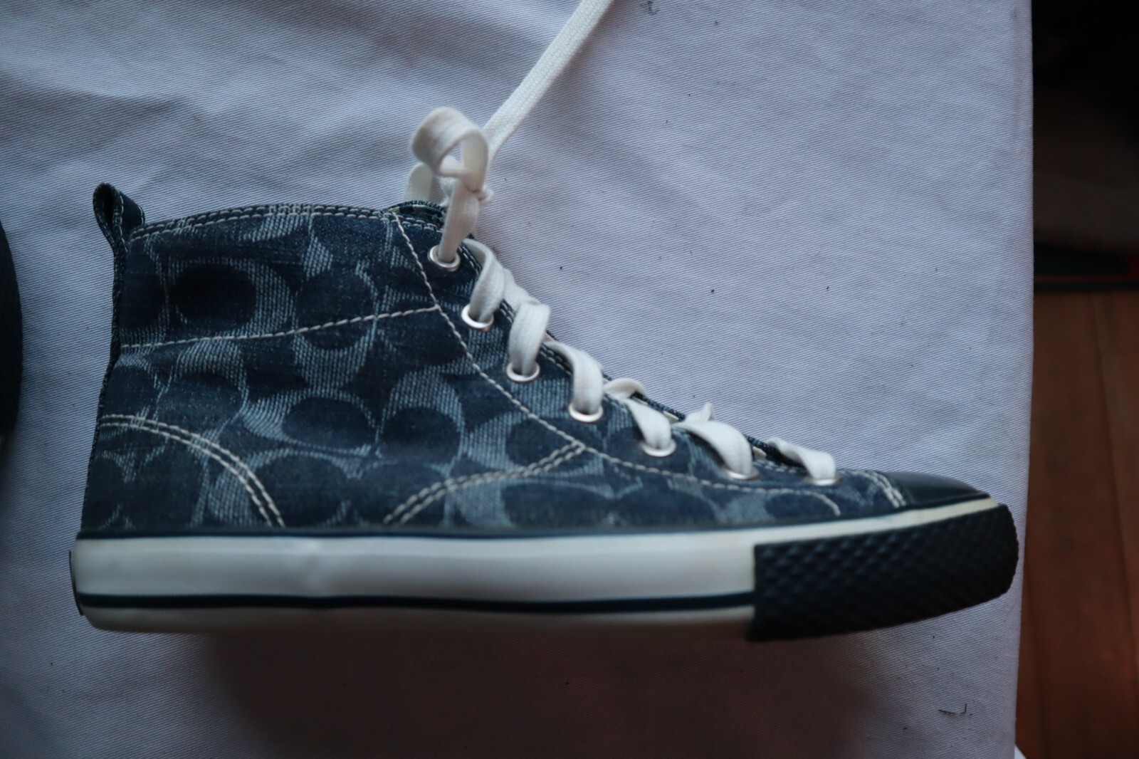 BLue Canvas COACH Bonney Signature Pattern High Top S… - Gem