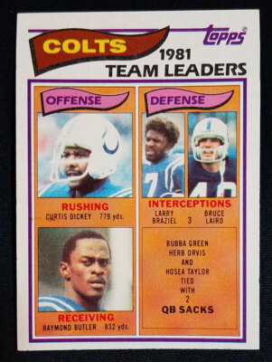 1982 Topps #10 Baltimore Colts Team Leaders Curtis Dickey Bruce Laird ...
