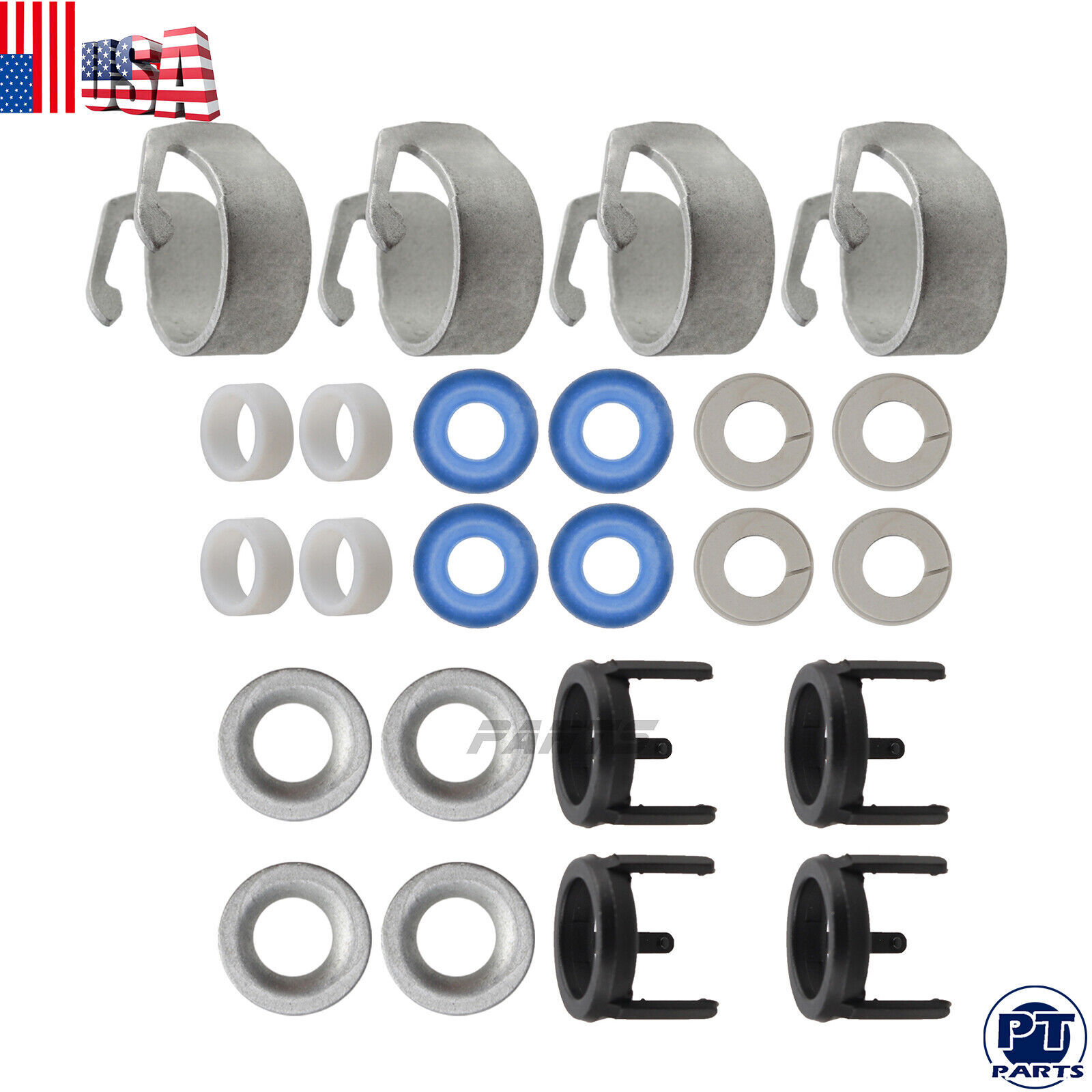 4 Set Fuel Injectors Seals Repair Kit For GLI GTI Tiguan AUDI A4 A5 1 ...