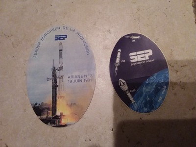 2 Autocollants vintage SEP propulsion ariane espace 1981 | eBay