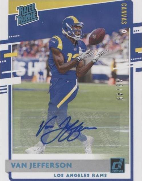 2020 Panini Donruss - Rated Rookie Van Jefferson #326 Canvas Autographs ...
