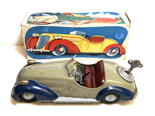 Vintage Distler Wind Up US Zone Germany Two Door Toy Convertible | eBay