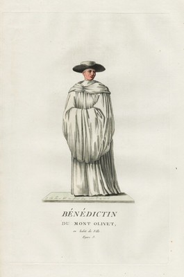 Olivetaner Olivetans order Benediktiner Tracht costume Aquatinta ...