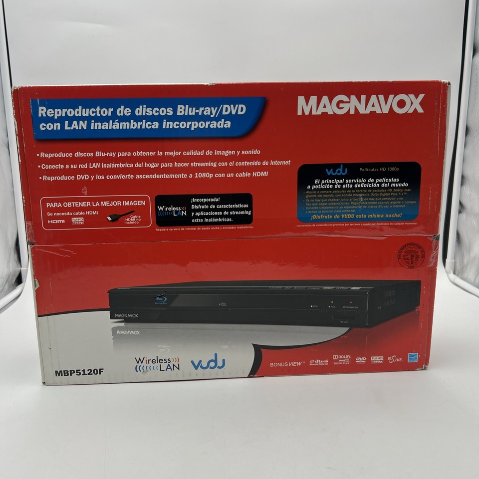 Magnavox Blu-Ray Disc / DVD Player FullHD 1080P MBP5120F New Open Box ...