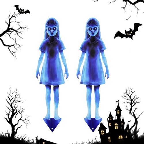 Scary Girl Ghost Courtyard Decoration for Halloween Outdoor, 2PCS ...