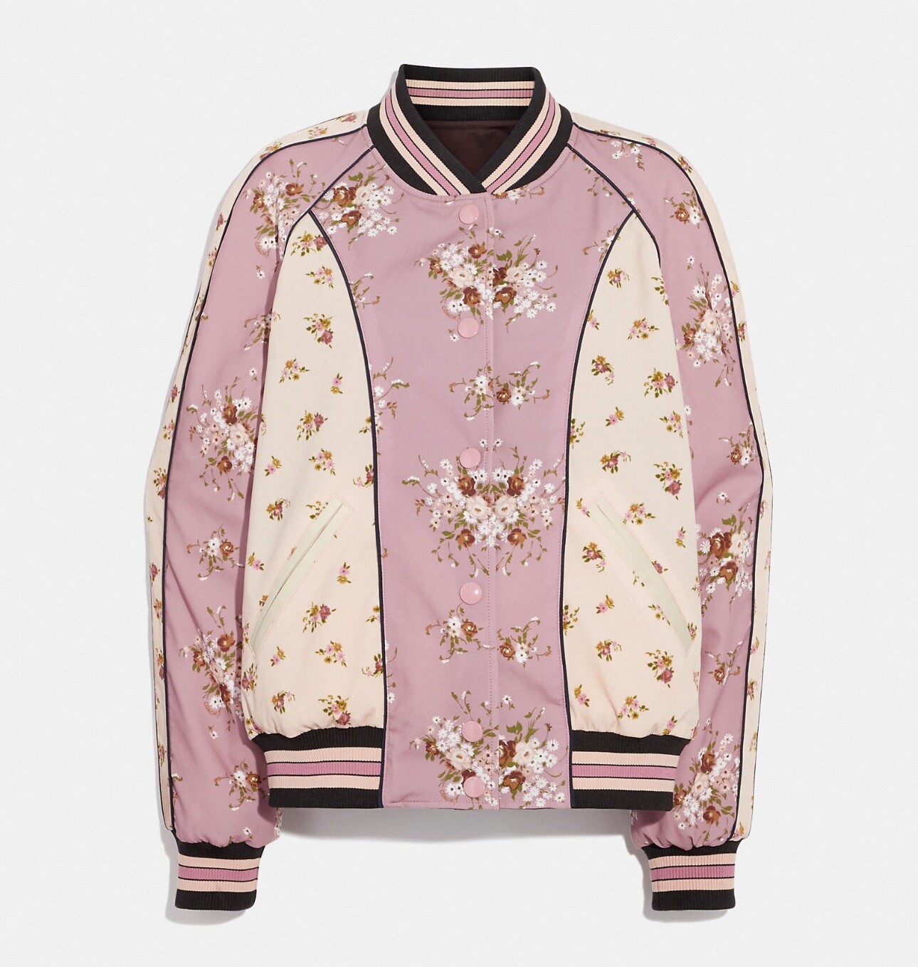 Coach Reversible Souvenir Bomber Varsity Jacket Satin… - Gem