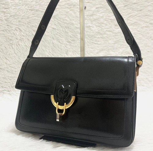 MORABITO Leather Handbag Shoulder Bag Black Turn Lock | eBay
