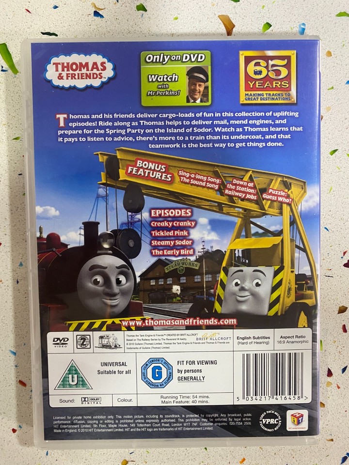 THOMAS & FRIENDS DVD CREAKY CRANKY INCLUDE EXCLUSIVE EXTRA WATCH WITH MR PERKINS | eBay UK