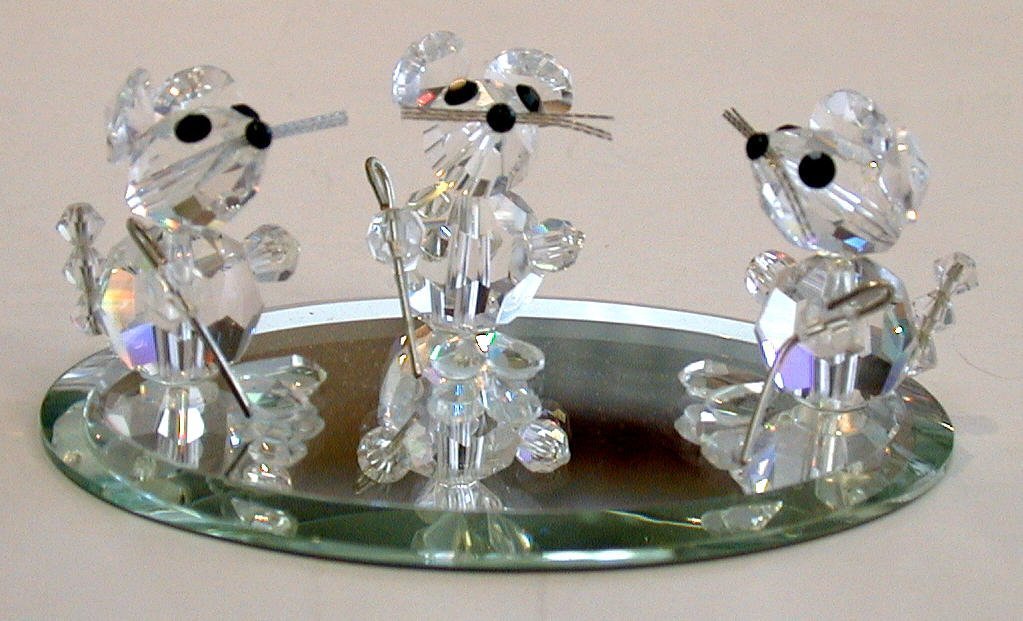 Crystal Three Blind Mice Figurine Handcrafted Using Swarovski Crystals ...