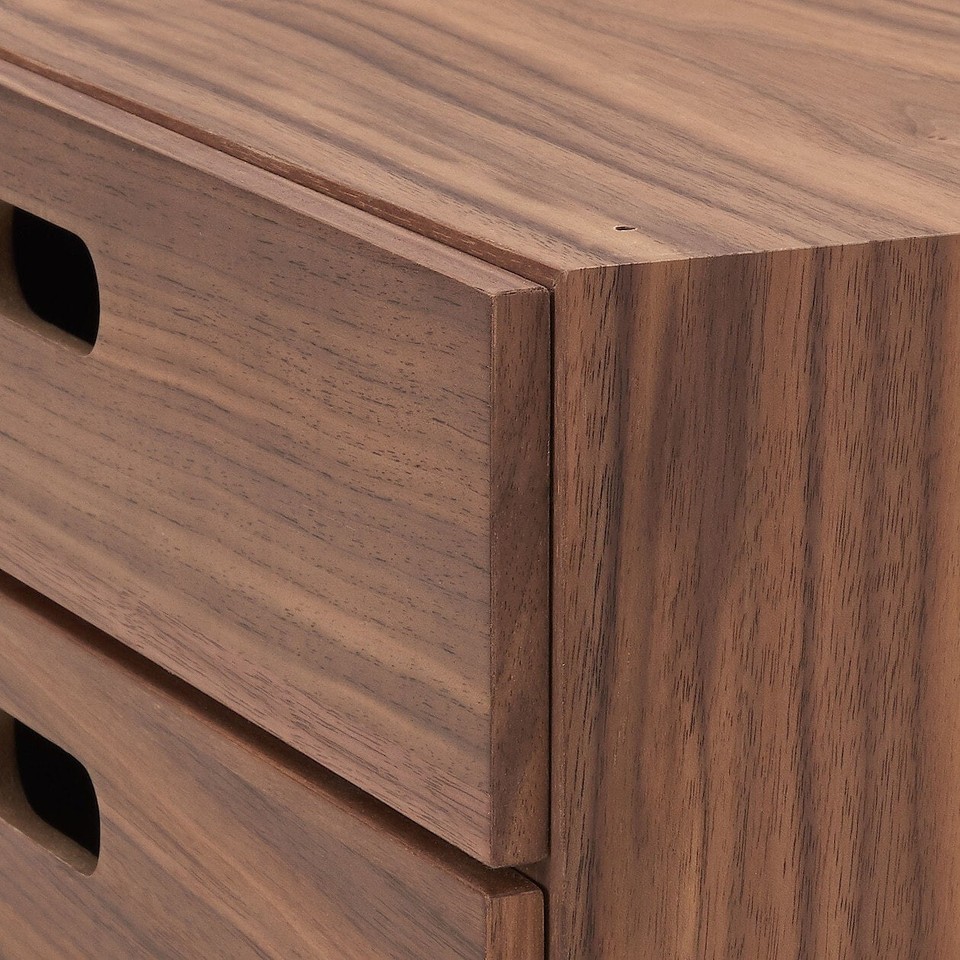 MUJI Stacking chest Half 2-Tier drawer Walnut veneer 37x28x18.5 cm ...