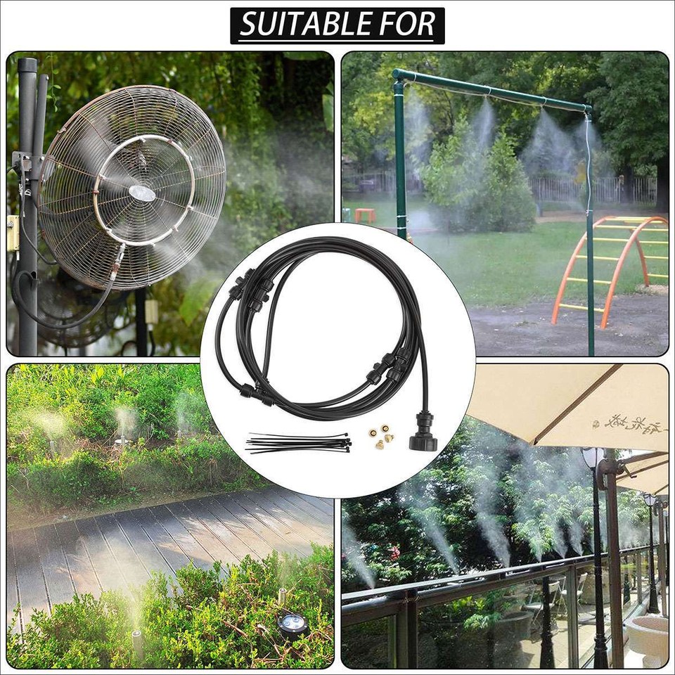 Outdoor Misting Fan Kit for a Cool Patio Breeze Water Mister Spray for ...