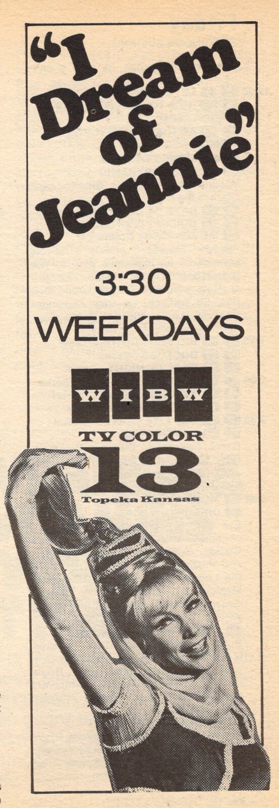 1975 WIBW TOPEKA,KANSAS TV AD ~ BARBARA EDEN in I DREAM OF JEANNIE | eBay