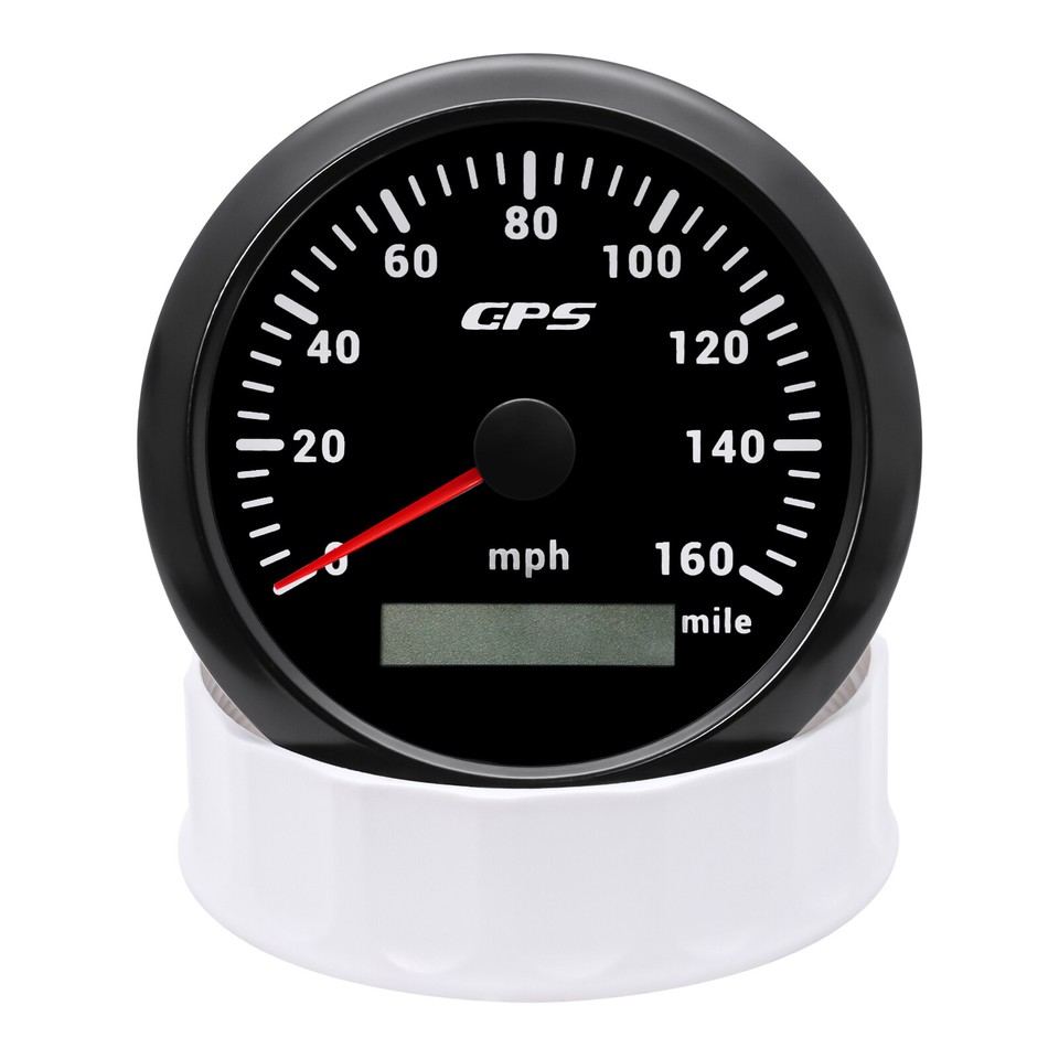 85mm Black GPS Speedometer 0-160 MPH Odometer Gauge for Motorcycle Boat Car US | eBay