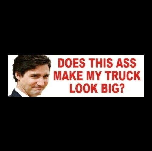 Does This Ass Make My Truck Look Big Anti Justin Trudeau Sticker ...