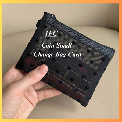 Leather Mini Purse Coin Small Change Bag Card Wallet Pouch Zip Up | eBay UK