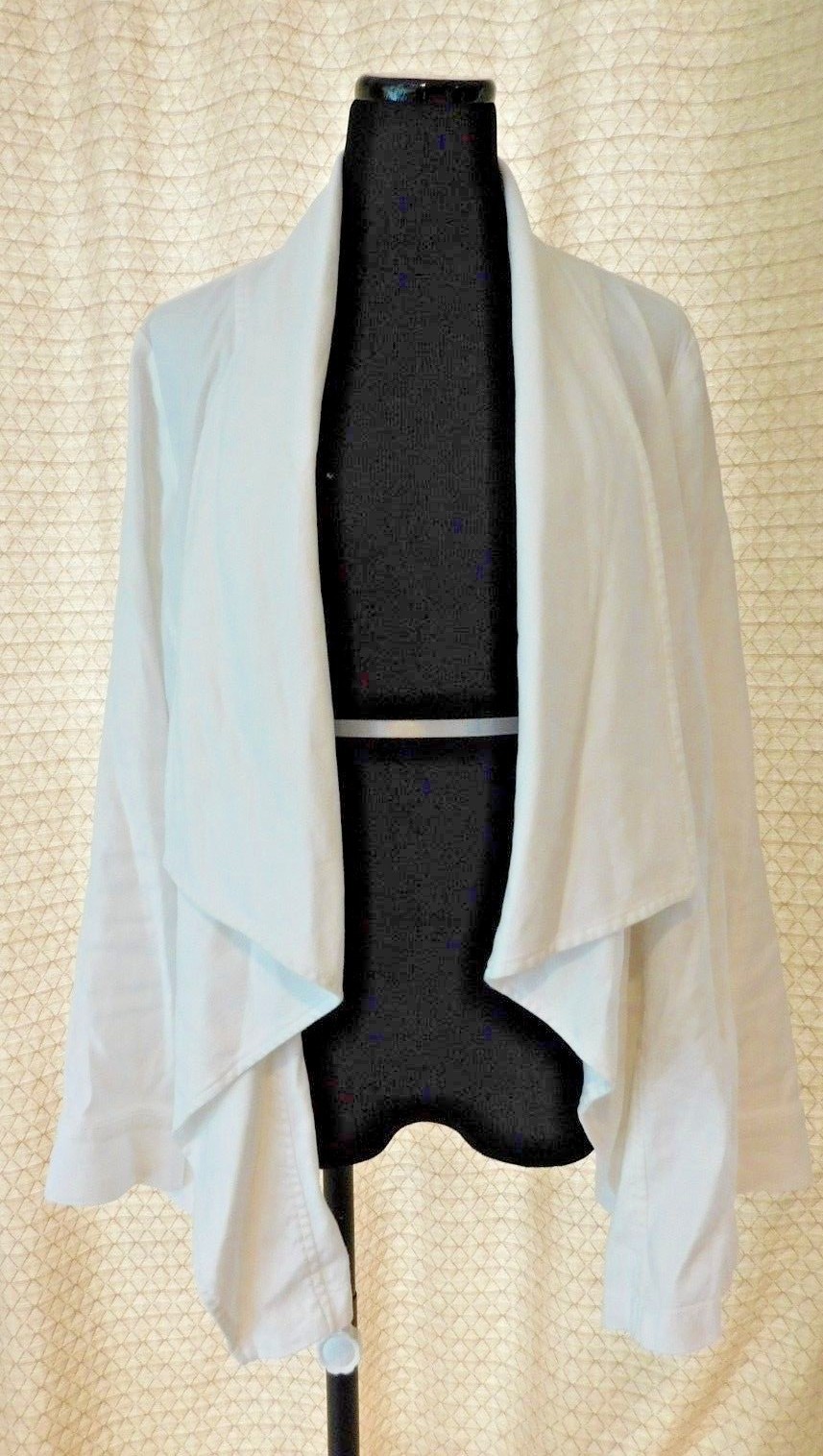 NYDJ White Women's Size M White Cotton Cascade Draped Jacket Long ...