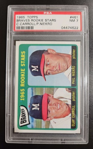 1965 TOPPS #461 BRAVES ROOKIES CLAY CARROLL / PHIL NIEKRO PSA 7 - NM | eBay