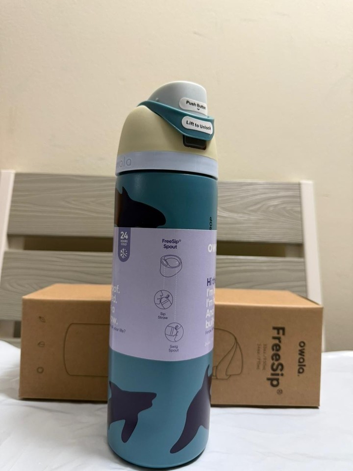 Owala FreeSip Fin Frenzy Color Drop 24oz Stainless Steel Water Bottle ...