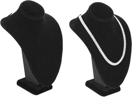 2 Pcs Small Necklace Chain Jewelry Bust Display Holder Stand, Necklaces ...