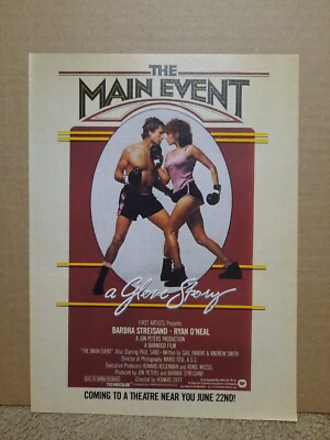 1979 The Main Event Movie Magazine Ad Barbara Streisand Ryan O'Neal | eBay