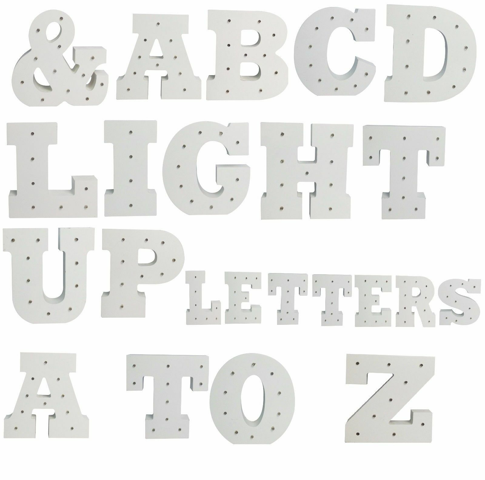 A-Z LED Wooden Stand Up Letters for Parties, Weddings, Decorations ...