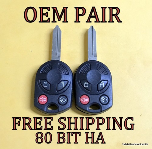 OEM PAIR FORD 80 BIT HA KEYLESS REMOTE HEAD KEY FOB COMBO TRANSMITTER ...
