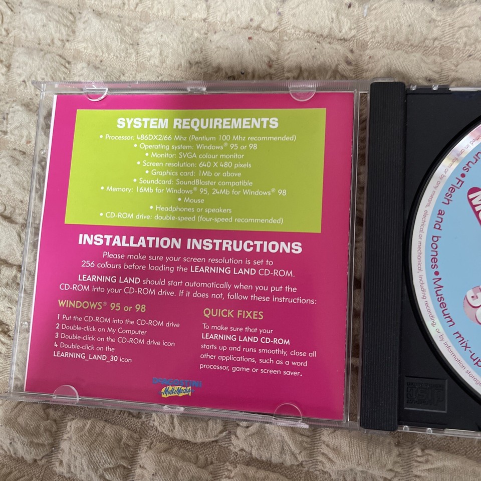 Learning Land #30 Meet The Dinosaurs Cd ROM Discover And Play In Your ...