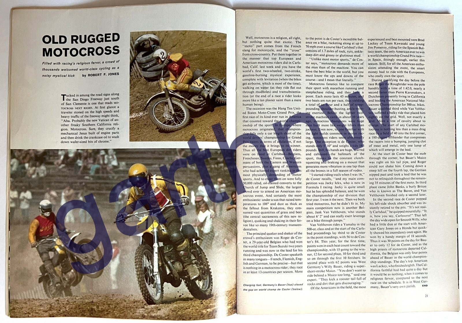MOTOCROSS 1973 NEW RELIGION & COMPETITION PICTORIAL ROGER de COSTER ...
