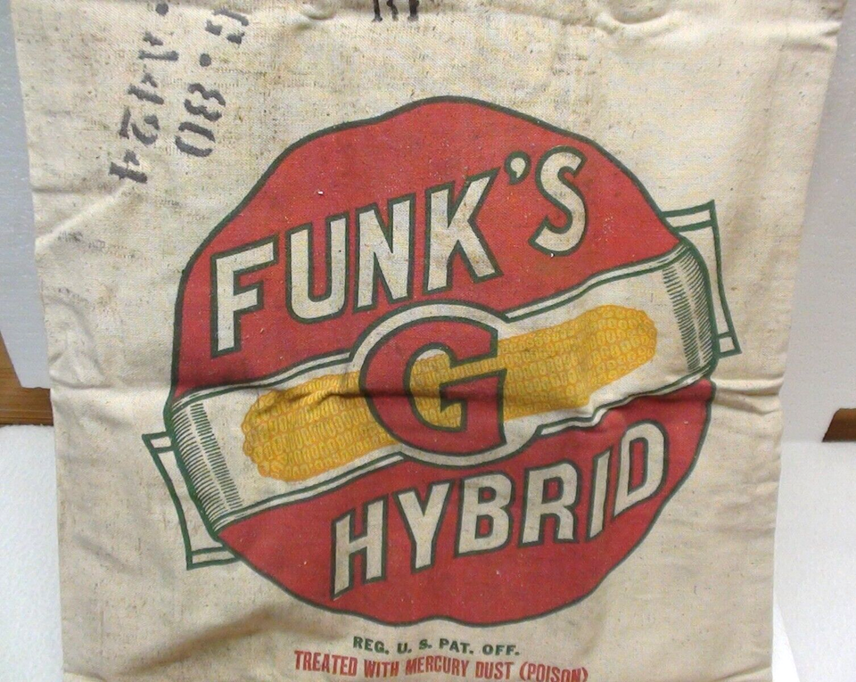 Vintage Funks G Hybrid Seed Corn Rob-See-Co Cloth Sack Bag Waterloo ...