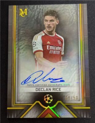 Declan Rice 23-24 Topps Museum Collection UEFA 18/50 Auto Gold Archival ...