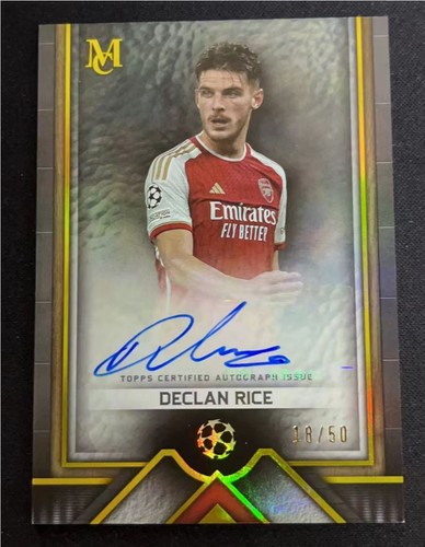 Declan Rice 23-24 Topps Museum Collection UEFA 18/50 Auto Gold Archival ...