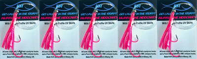 KOKANEE TROUT FISHING TACKLE 5 HOT PINK HURRICANE HOOCHIE FISHING LURES ...
