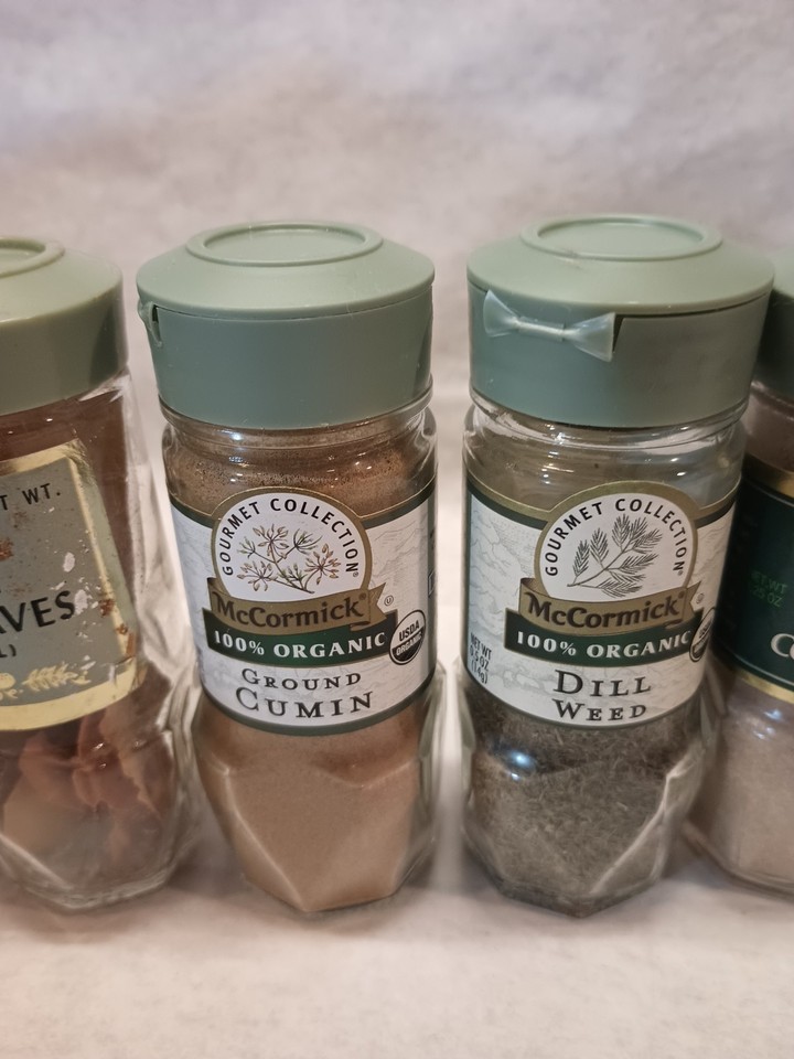 McCormick Spice Jars Green Lid Kitchen 9 Bottle Lot | eBay